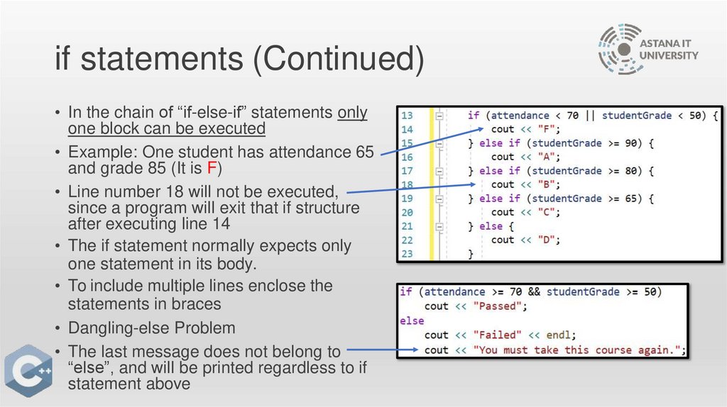 Lecture 3 - Selection statements - презентация онлайн
