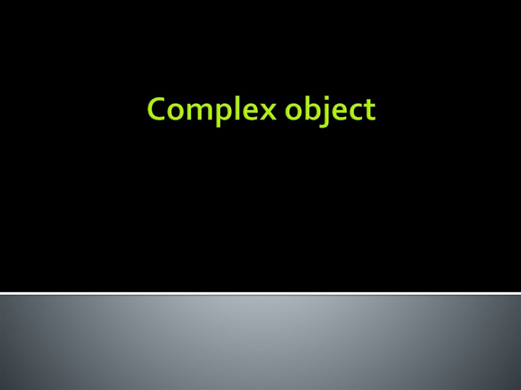 Complex Object Sequence - online presentation