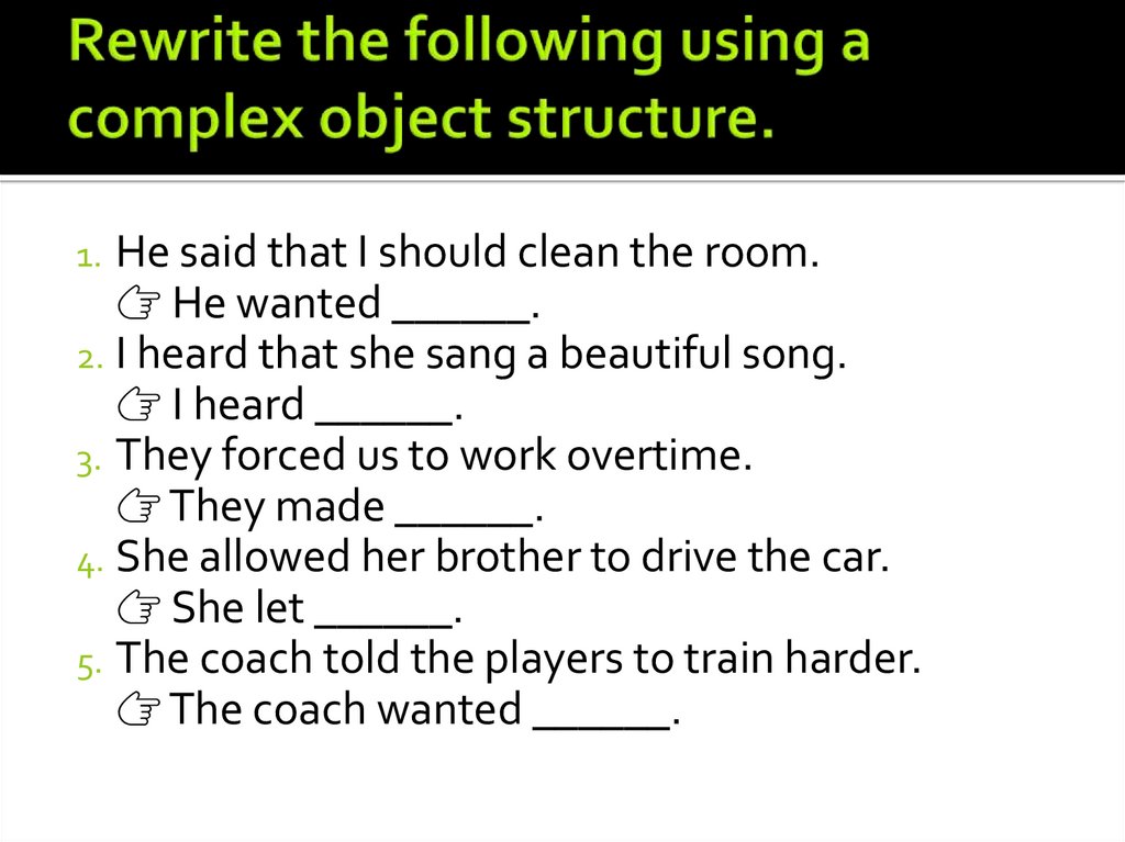 Complex Object Sequence - online presentation