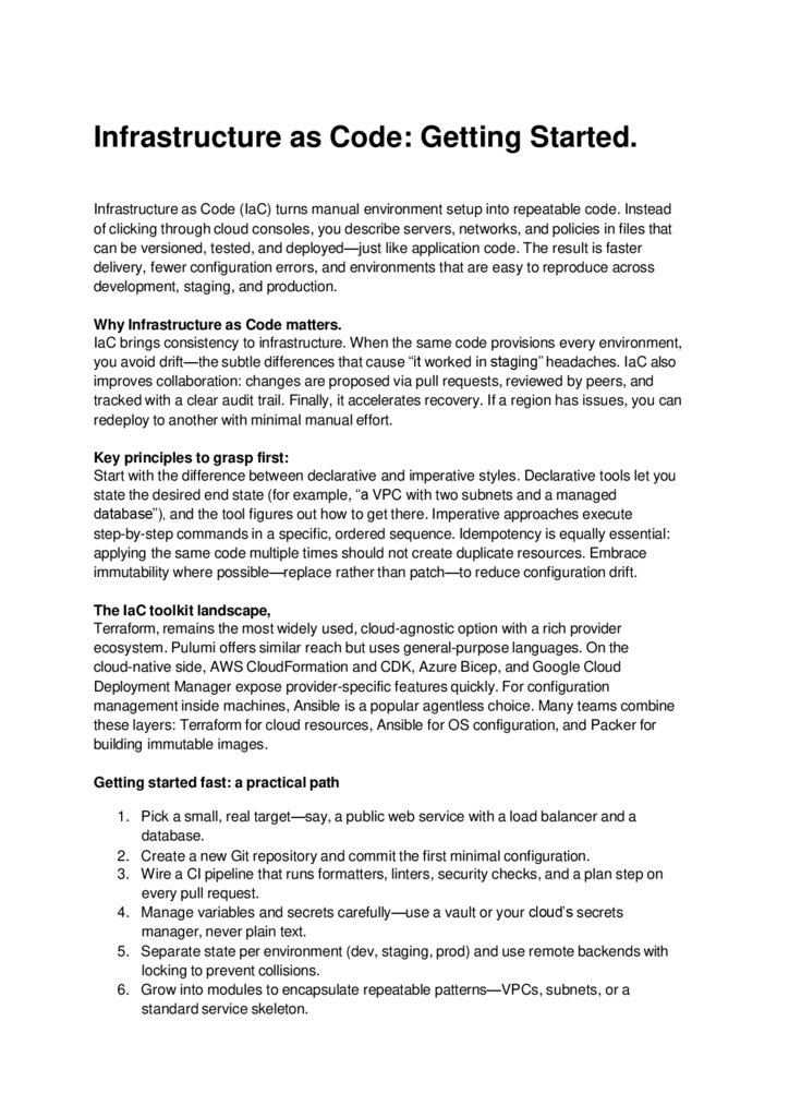 Infrastructure as Code_ Getting Started - online presentation
