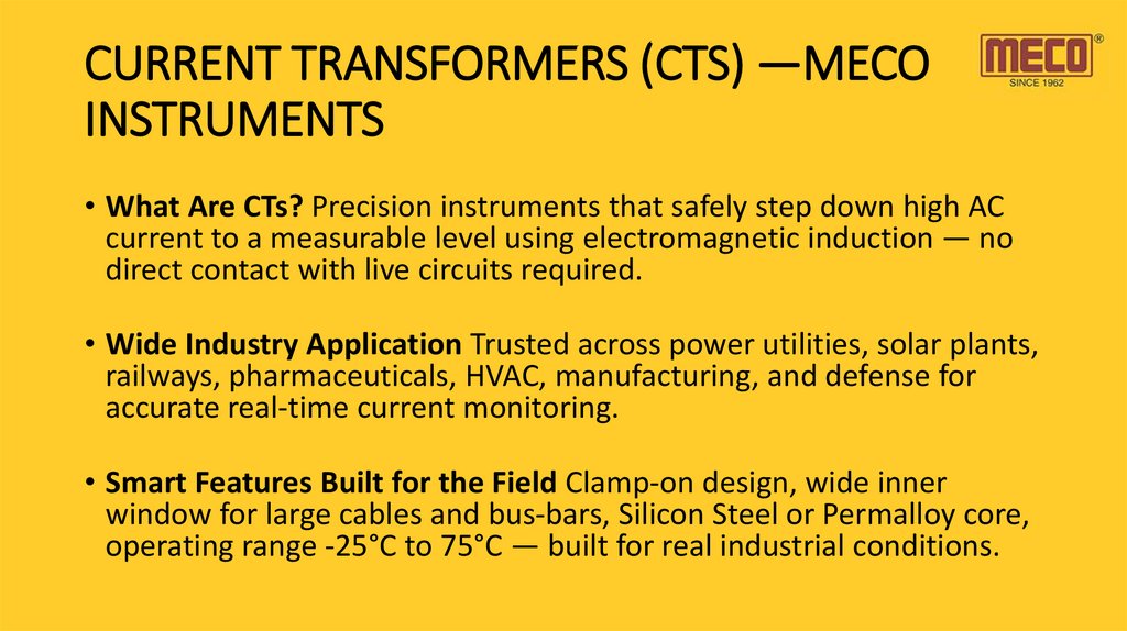 Current Transformers (CTs) - online presentation