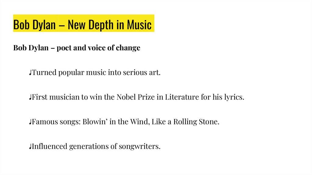 Music - online presentation