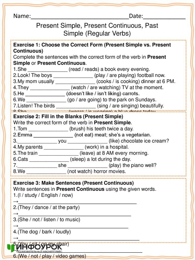 21Present Simple, Present Continuous, Past Simple - презентация онлайн