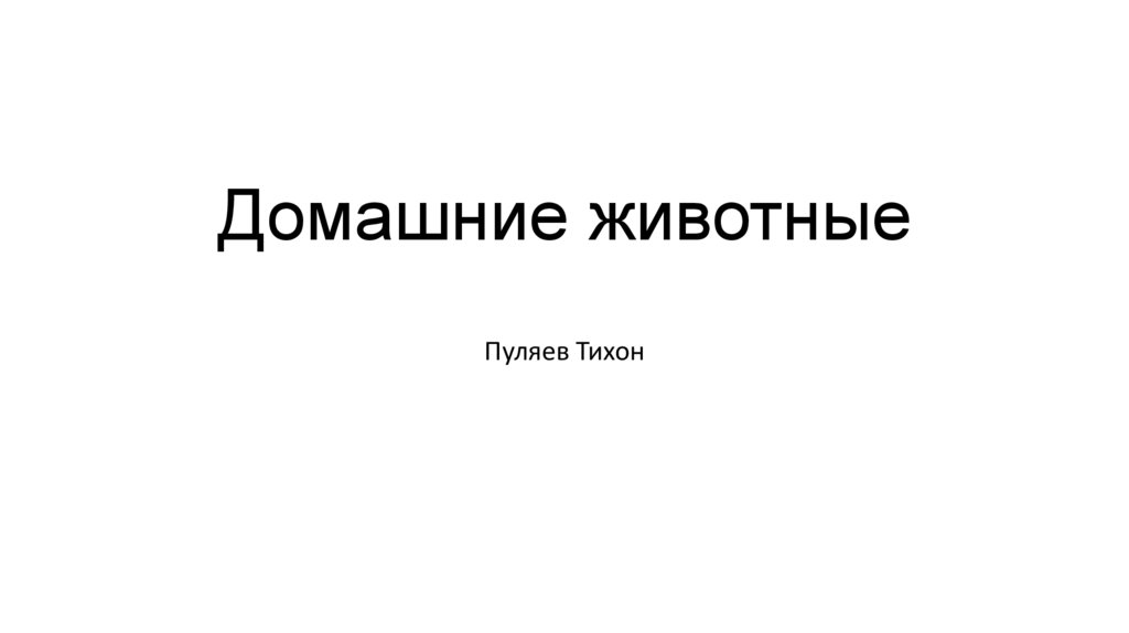 Домашние животные презентация онлайн
