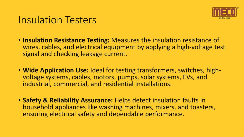 Insulation Testers PPT - online presentation